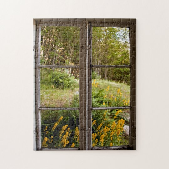View through old window jigsaw puzzle | Zazzle.com