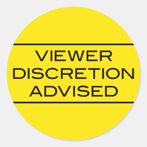 Viewer DIscretion Advised Round Light Sticker | Zazzle