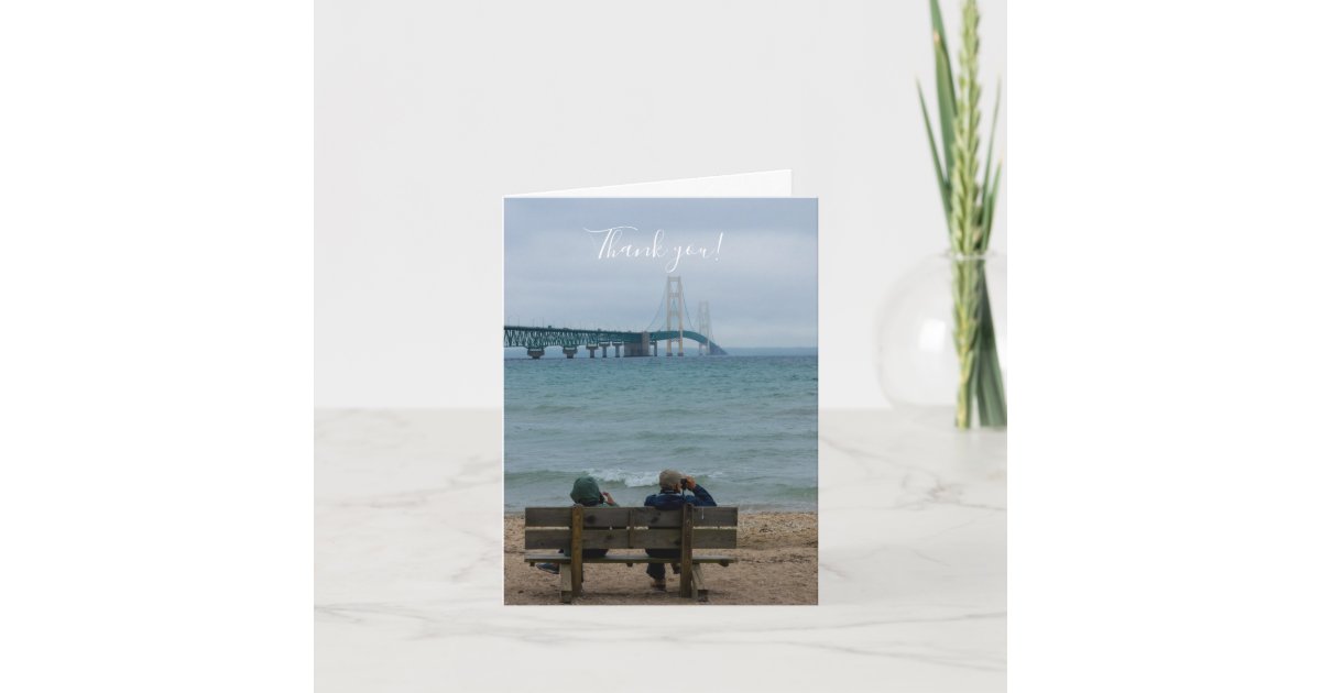 Viewing Mackinac Bridge Thank You Card | Zazzle