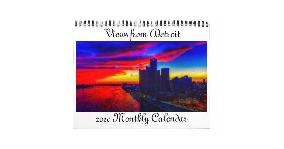 Views of Detroit 2020 Monthly Calendar | Zazzle