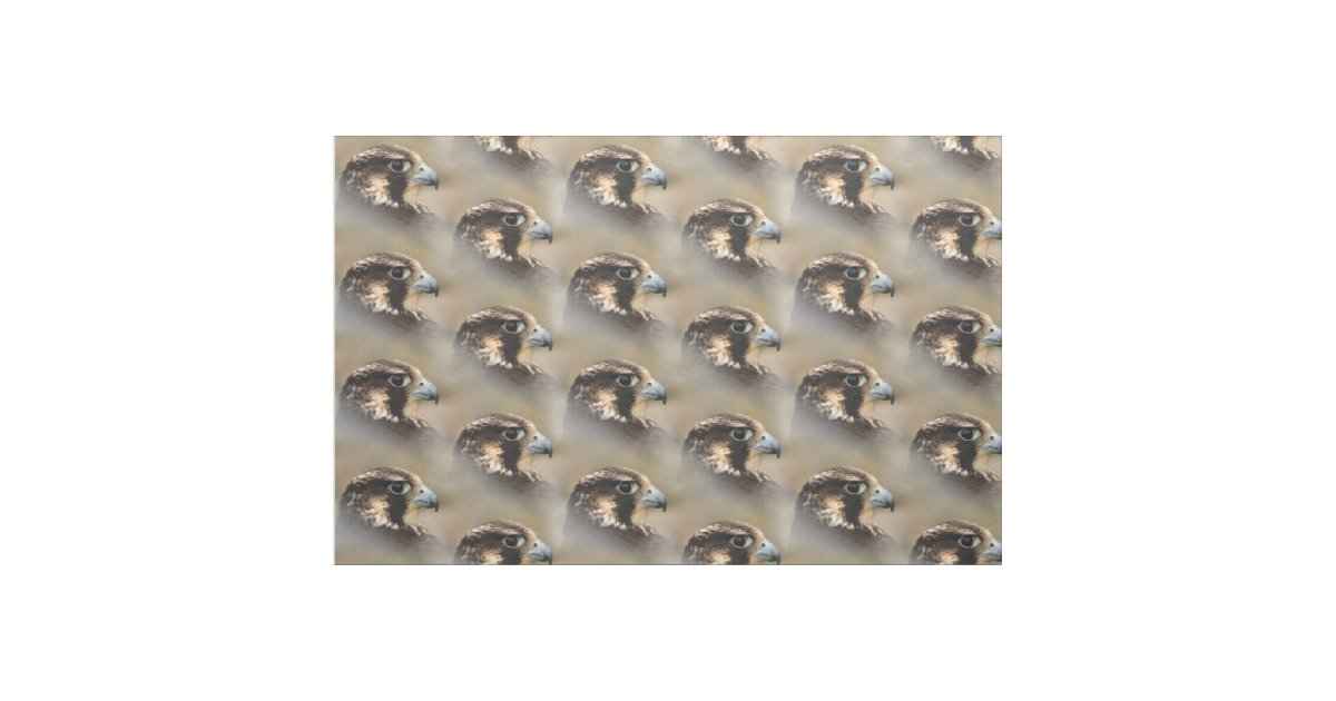 Vignetted Profile of a Peregrine Falcon Fabric | Zazzle