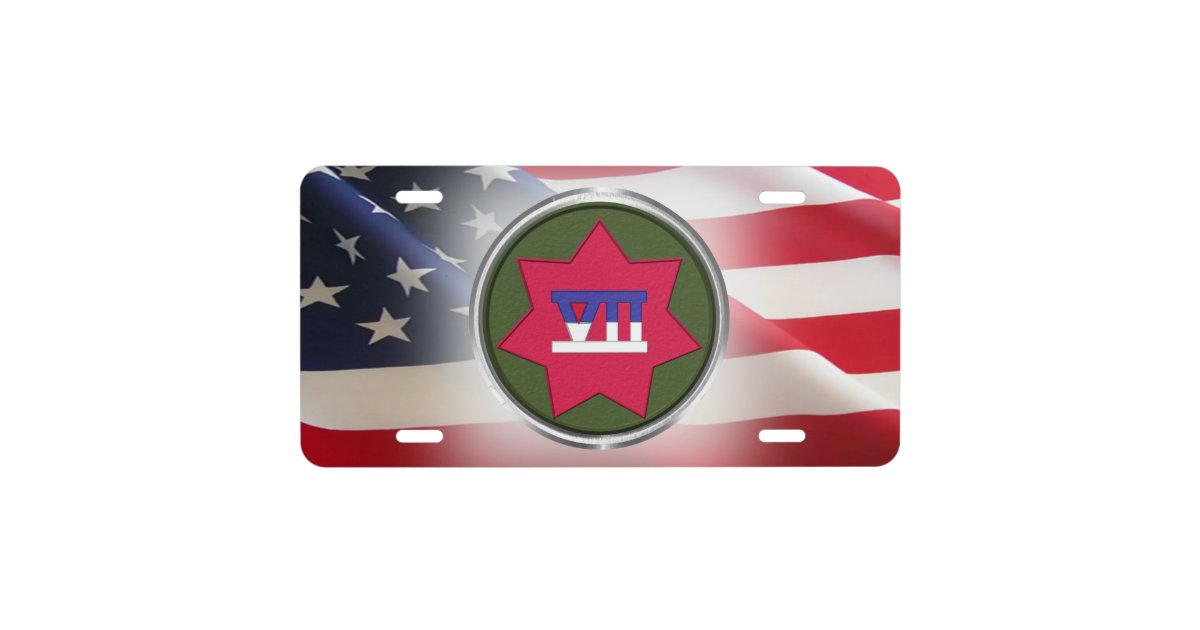 VII Armored Corps Customized Patch License Plate | Zazzle