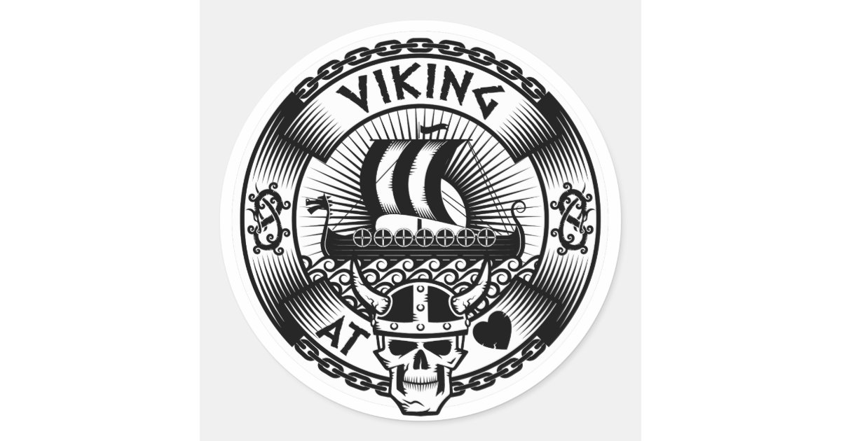 Viking at Heart Classic Round Sticker | Zazzle