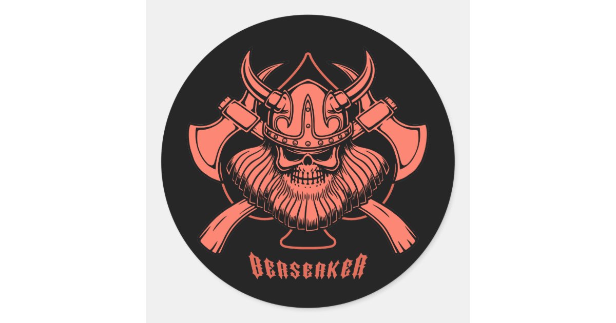 Viking Berserker Classic Round Sticker | Zazzle