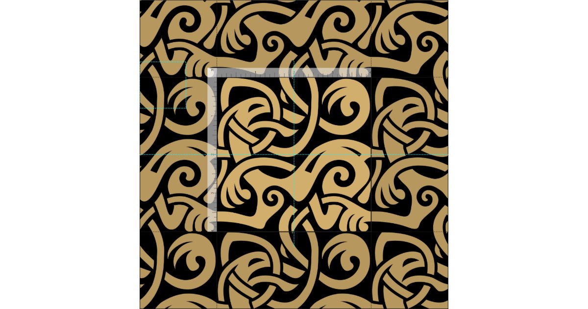 Viking Celtic Intertwining Animal Pattern Fabric | Zazzle
