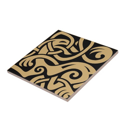 Viking Celtic Intertwining Animal Pattern Tile | Zazzle