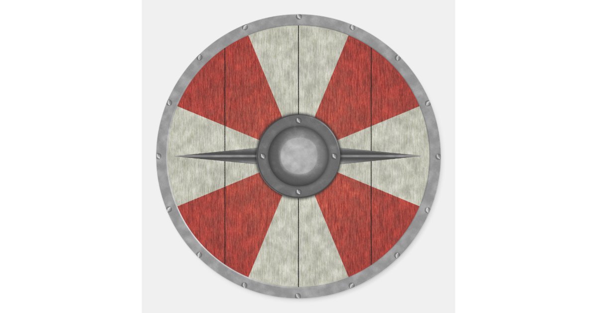 Viking Circle Shield Classic Round Sticker | Zazzle