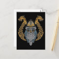 Viking Dragon Valknut Helmet Valhalla God Odin Postcard | Zazzle