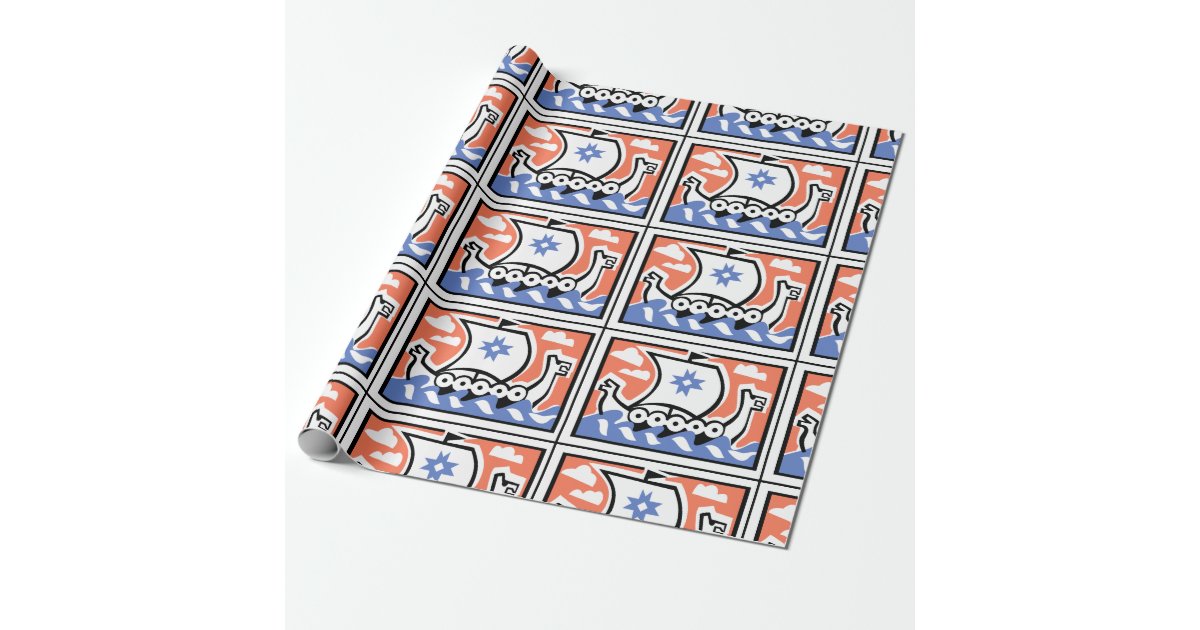 Viking Longboat Wrapping Paper | Zazzle