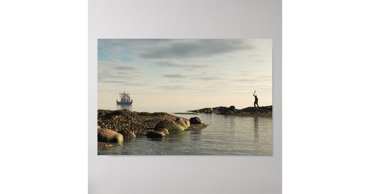 Viking Longship Homeward Bound Poster | Zazzle