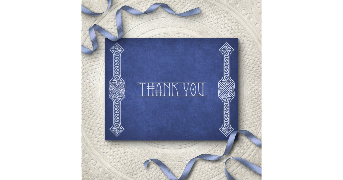 Viking Medieval Leather Wedding Thank You Card | Zazzle