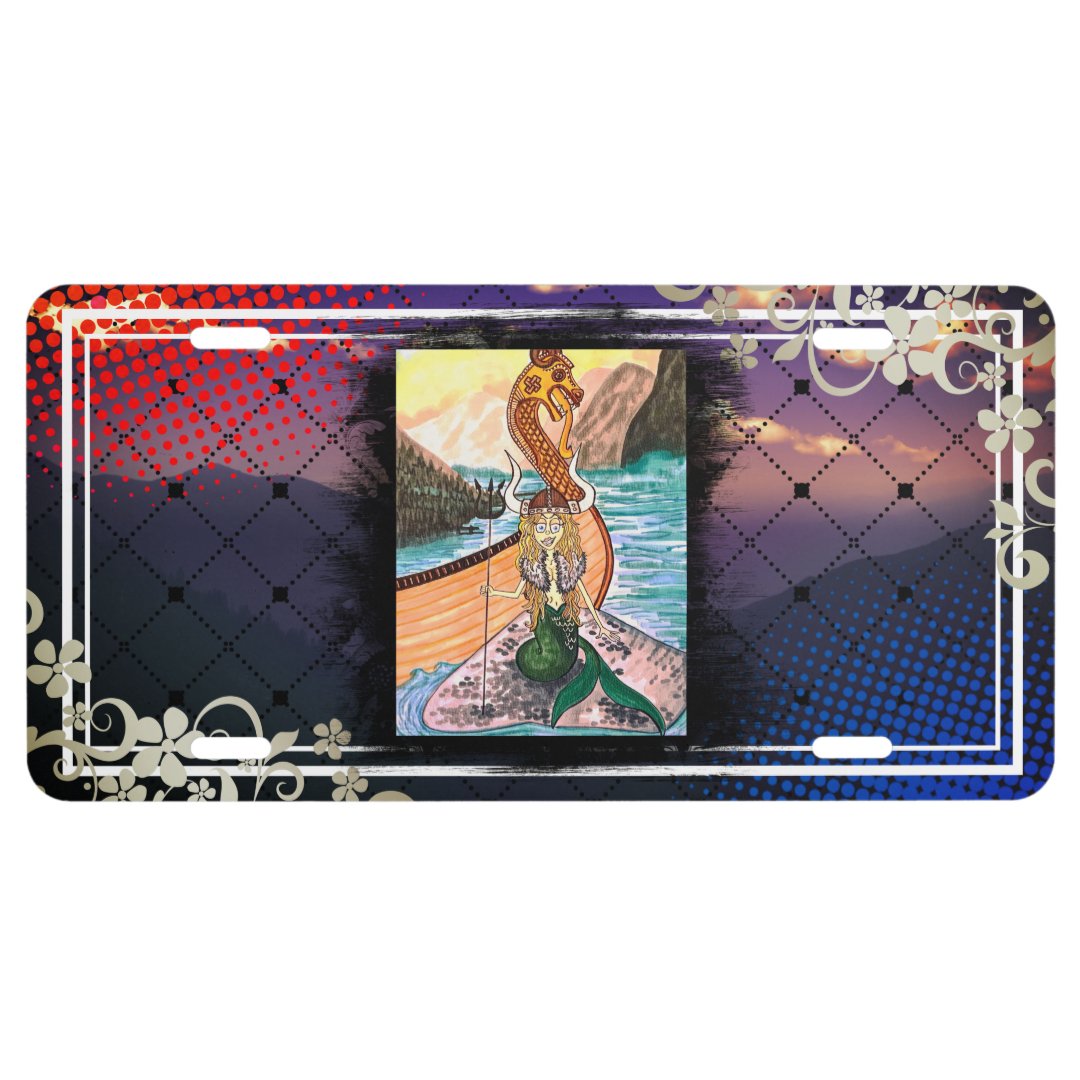 Viking Mermaid License Plate | Zazzle