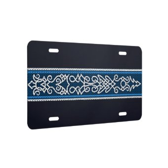 Viking Pattern Blue License Plate | Zazzle