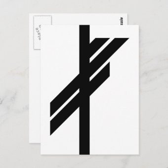Viking Rune - Luck - black Postcard | Zazzle