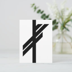 Viking Rune - Luck - black Postcard | Zazzle