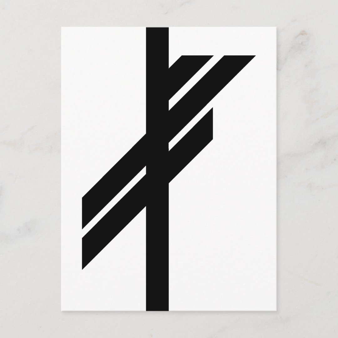 Viking Rune - Luck - black Postcard | Zazzle