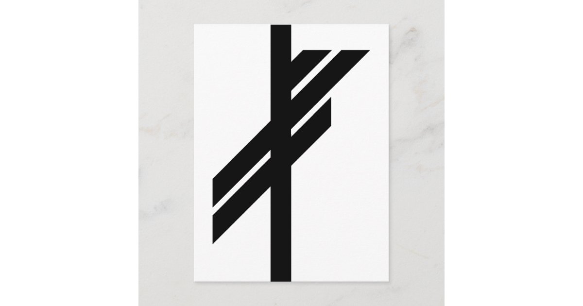 Viking Rune - Luck - black Postcard | Zazzle
