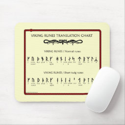 Viking Rune translation chart Mouse Pad | Zazzle