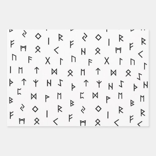 Viking Runes on Red, Black, White Background Wrapping Paper Sheets | Zazzle