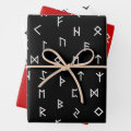 Viking Runes on Red, Black, White Background Wrapping Paper Sheets | Zazzle