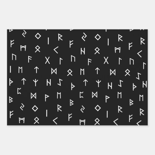 Viking Runes on Red, Black, White Background Wrapping Paper Sheets | Zazzle
