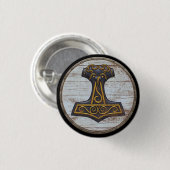 Viking Shield Emblem - Thor's Hammer Button | Zazzle