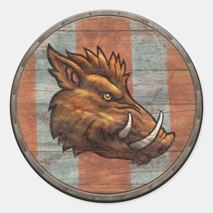 Viking Shield Sticker - Boar | Zazzle.com