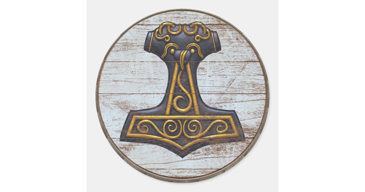 Viking Shield Sticker - Mjolnir | Zazzle
