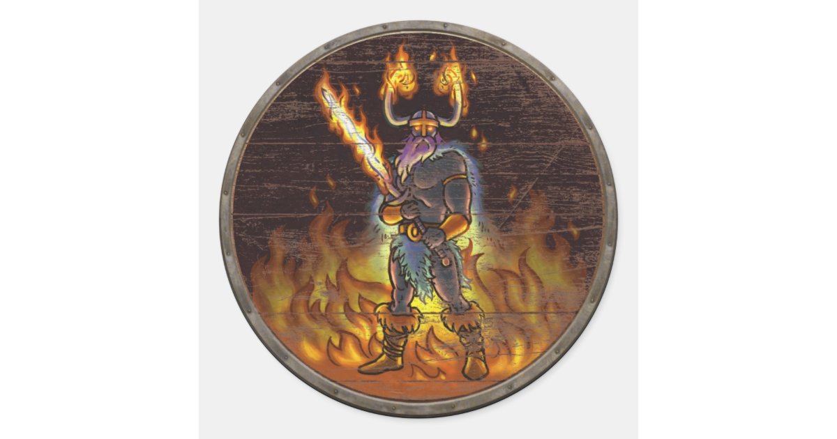 Viking Shield Sticker - Surtr | Zazzle