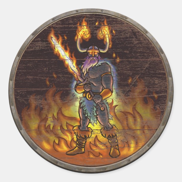 Viking Shield Sticker - Surtr | Zazzle