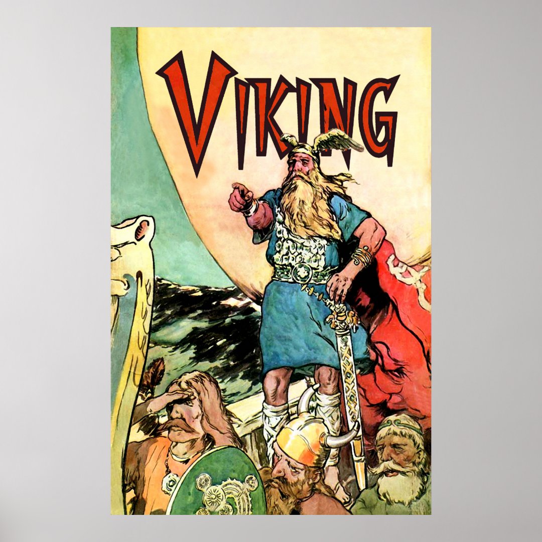 Viking Ship Thor Norseman Warriors Norse Poster | Zazzle
