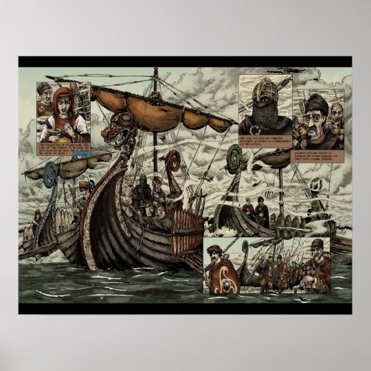 Viking ships poster | Zazzle.com