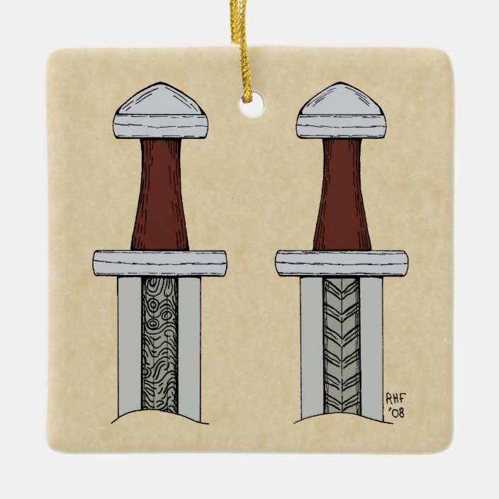 Viking Sword Pattern Welding Ceramic Ornament | Zazzle.com