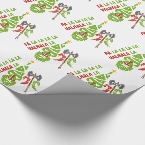 Viking Valhalla Christmas Holiday Wrapping Paper | Zazzle