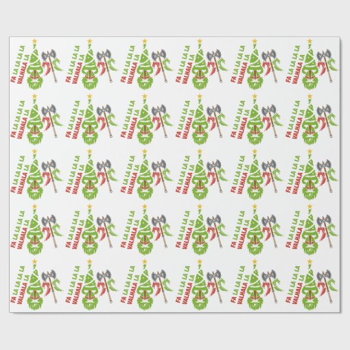 Viking Valhalla Christmas Holiday Wrapping Paper | Zazzle