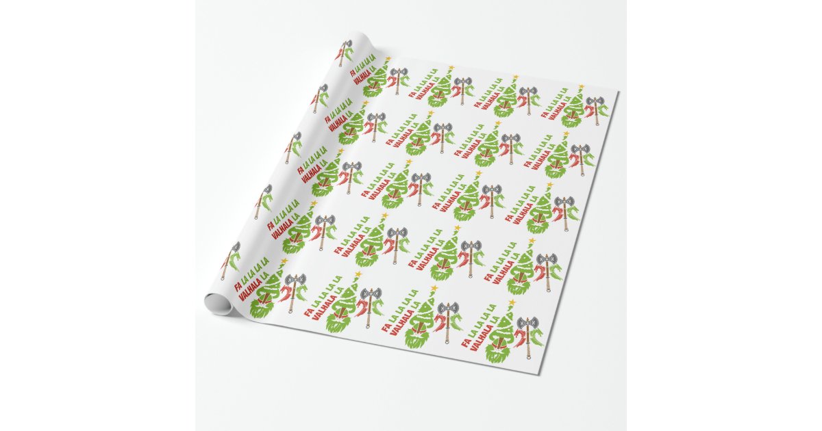 Viking Valhalla Christmas Holiday Wrapping Paper | Zazzle