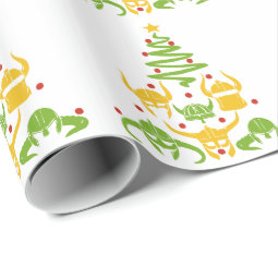 Viking Valhalla Christmas Tree Wrapping Paper | Zazzle