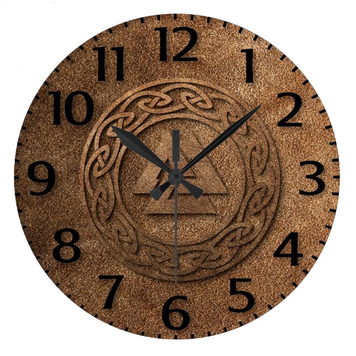 Viking Warrior Leather Print Large Clock | Zazzle.com