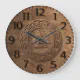 Viking Warrior Leather Print Large Clock | Zazzle