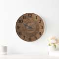 Viking Warrior Leather Print Large Clock | Zazzle