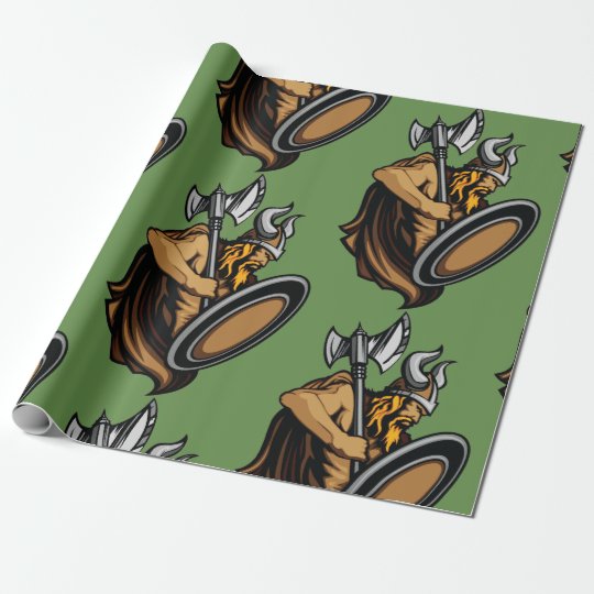 Viking Warrior Wrapping Paper | Zazzle.com