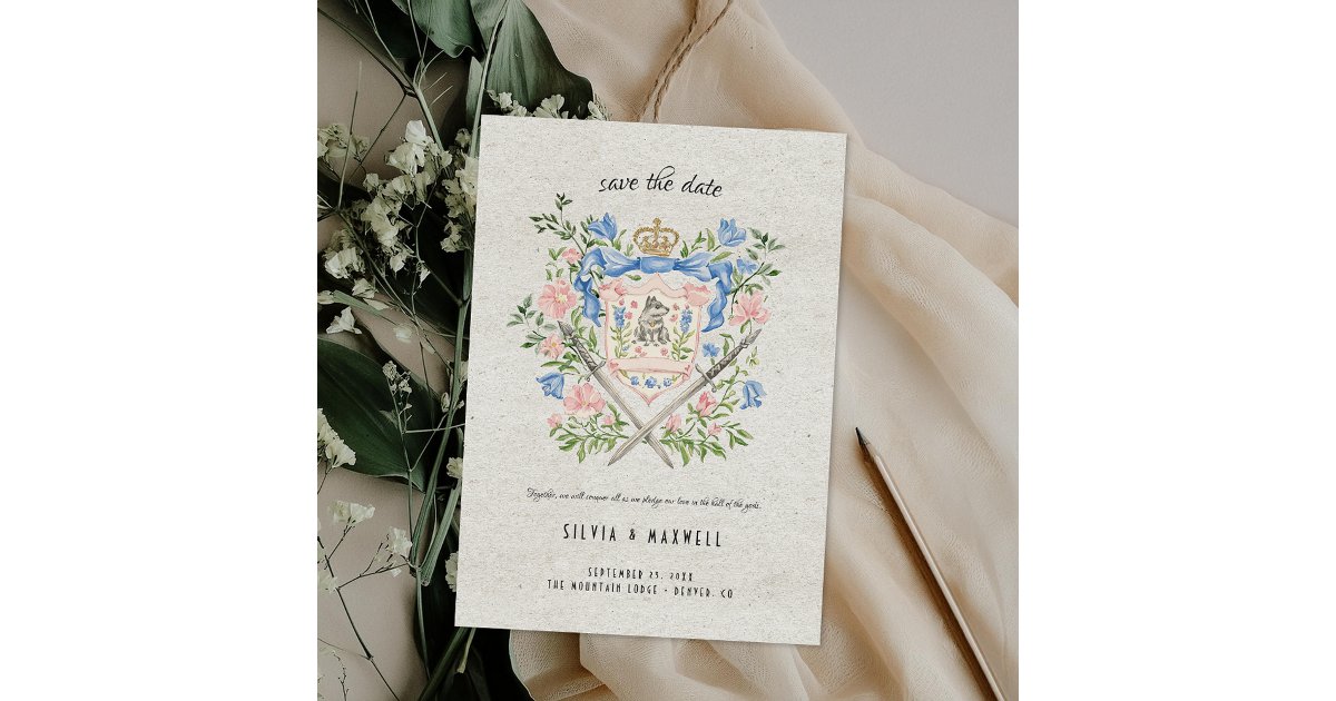 Viking Wolf Crest Save the Date Card | Zazzle
