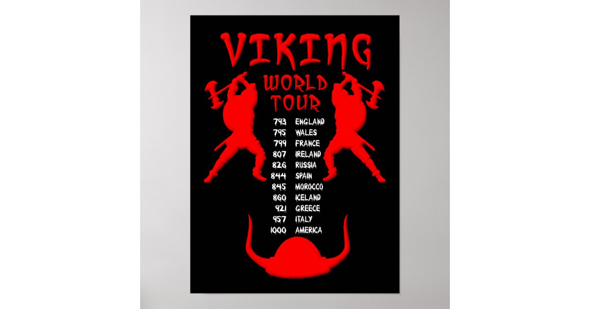 Viking World Tour Poster Sign | Zazzle