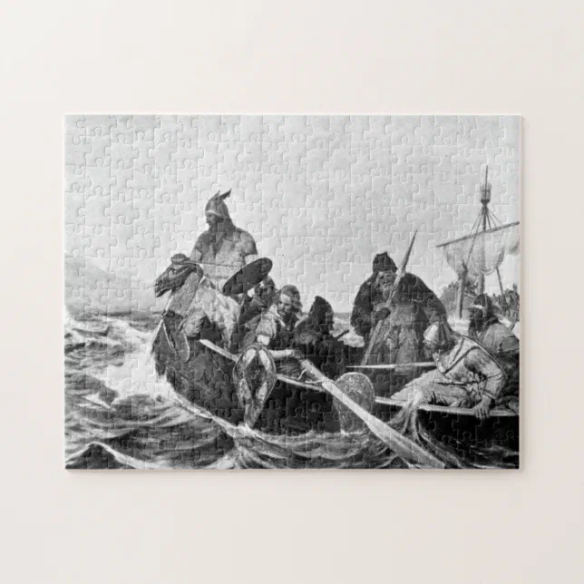 Vikings Landing in Iceland Illustration (1909) Jigsaw Puzzle | Zazzle