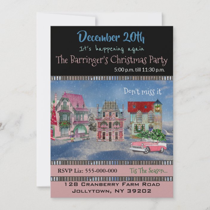 Village Get Together Christmas Party Invitation | Zazzle.com