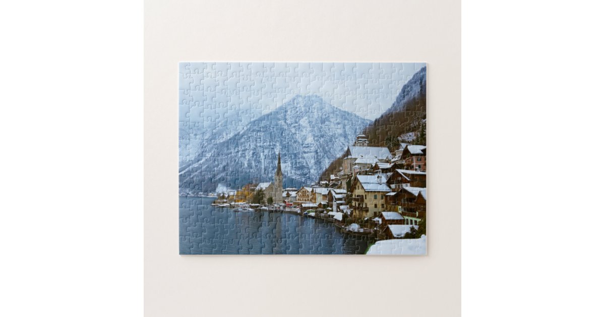 Village Hallstatt On The Lake - Salzburg Austria Jigsaw Puzzle | Zazzle