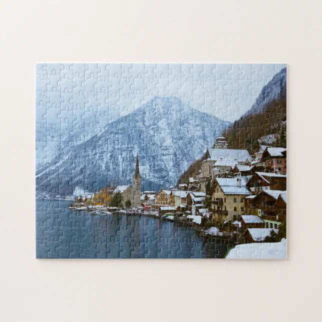 Village Hallstatt On The Lake - Salzburg Austria Jigsaw Puzzle | Zazzle