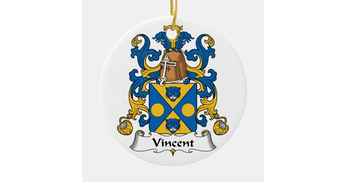 Vincent Family Crest Ceramic Ornament | Zazzle