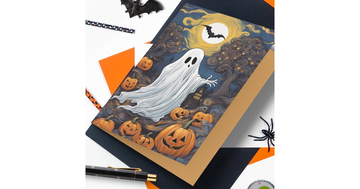 Vincent van Ghost Halloween Card | Zazzle