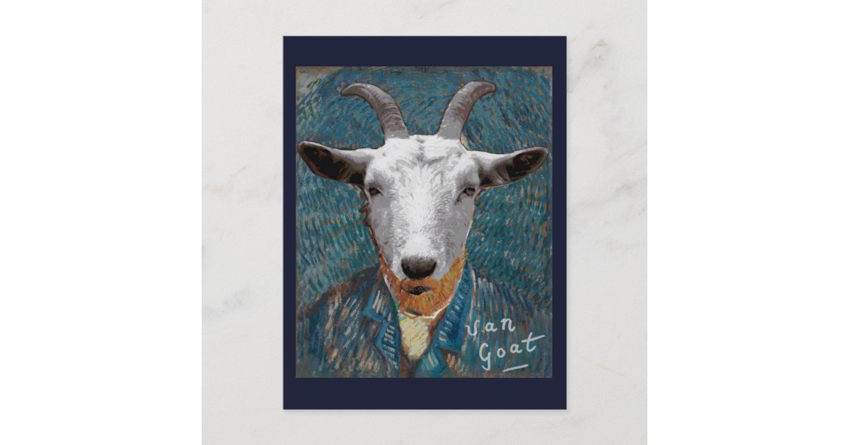 Vincent Van Goat Animal Painter Postcard | Zazzle